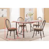 Celine Kitchen Dinette Dining Chairs, Copper Metal Frame & Brown ...