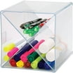 Deflect-o Clear Plastic Desk Cube with X Dividers, 6x6x6, Stackable ...