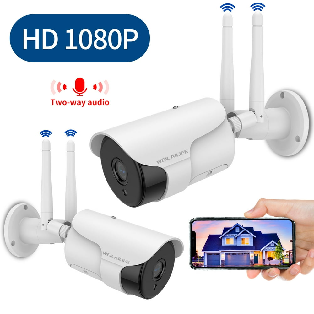 [2PC AI 3.0MP & Two Way Audio] IP Bullet Waterproof Wireless ...