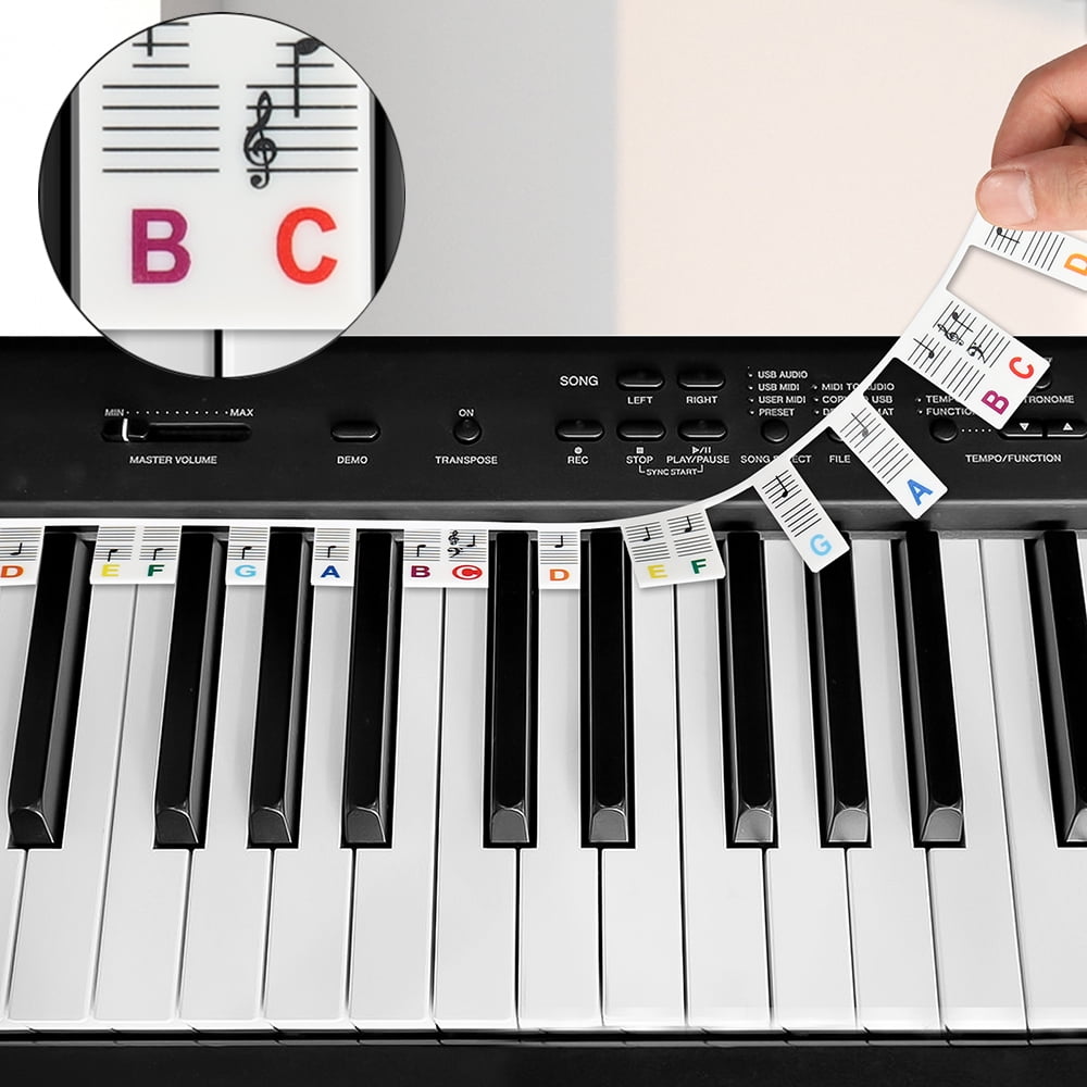 Removable Piano Stickers, 5 Pack Keyboard Note Paster for 88-Key Piano ...