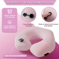 U-shaped Inflatable Neck Pillow Soft Pink Medium For Flight Car Office ...