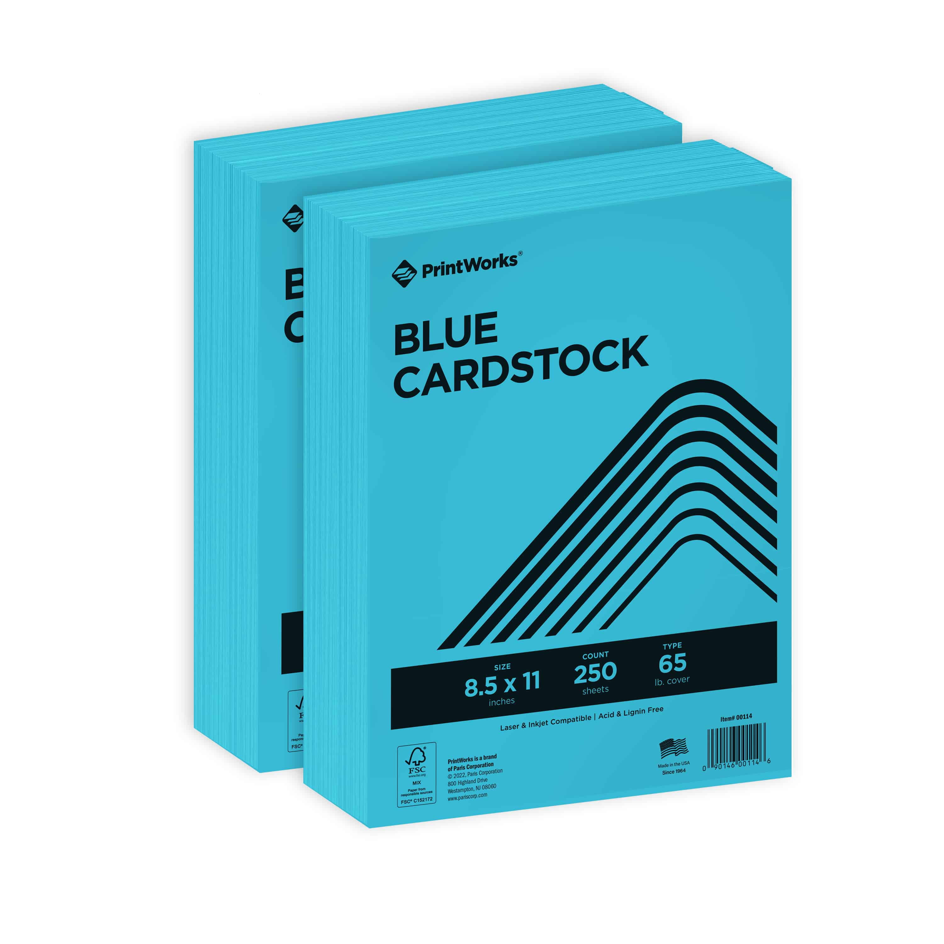 Printworks Bright Color Cardstock, Blue, 8.5 x 11, 65 lb, 500 Sheets ...