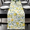 Table Runner Blue Flowers Decorative Dining Table Runner Summer Lemon ...