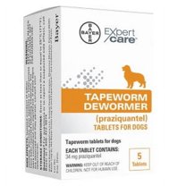 Elanco Tapeworm Dewormer (Praziquantel Tablets) for Dog & Puppies, 5 ...