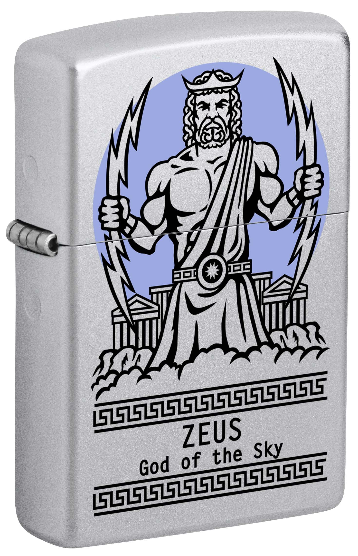 Zippo Lighter: Zeus, God of The Sky - Satin Chrome 81033 - Walmart.com