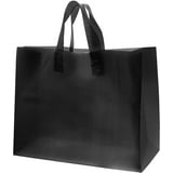 Prime Line Frosted Black Shopping Bags, Plastic, XL 16x6x12 - Bulk 100 ...