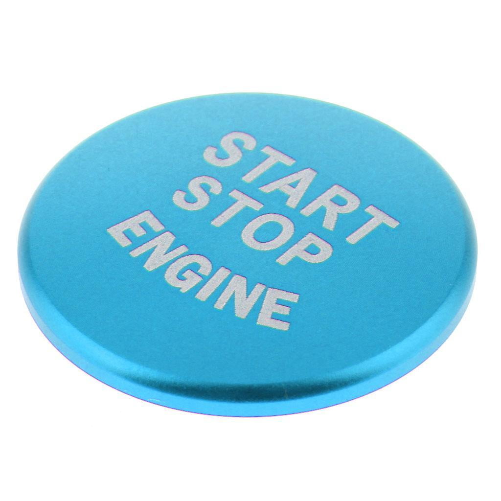 blue aluminum engine start stop push button sticker for series ...