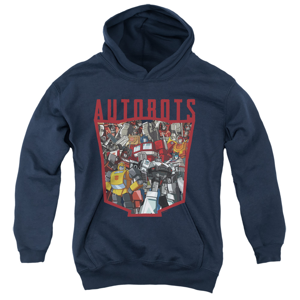 Transformers Autobot Collage Youth Pullover Hoodie Sweatshirt Navy ...