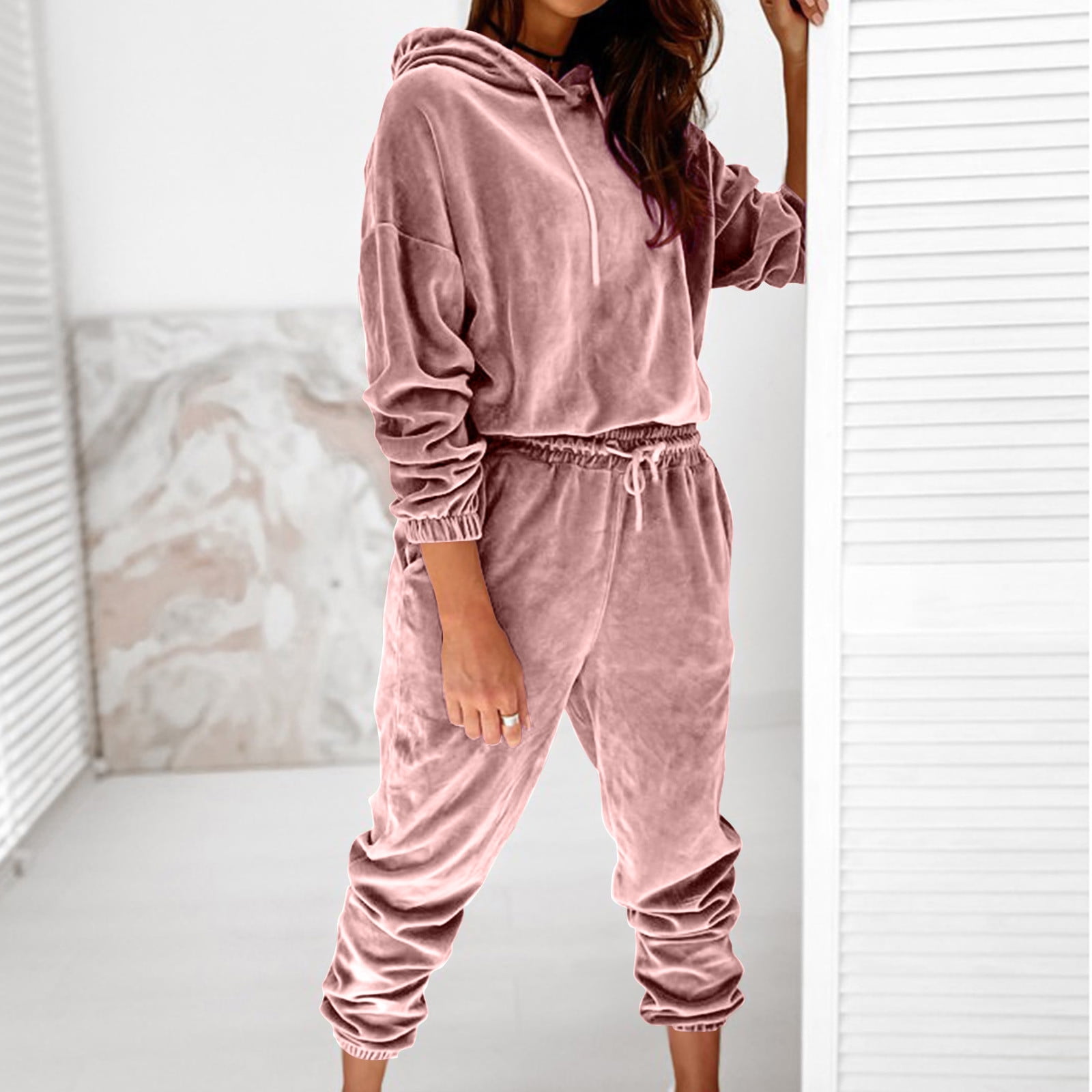Click here for Aboser Womens Velour Tracksuits Set Hooded Pullove... prices