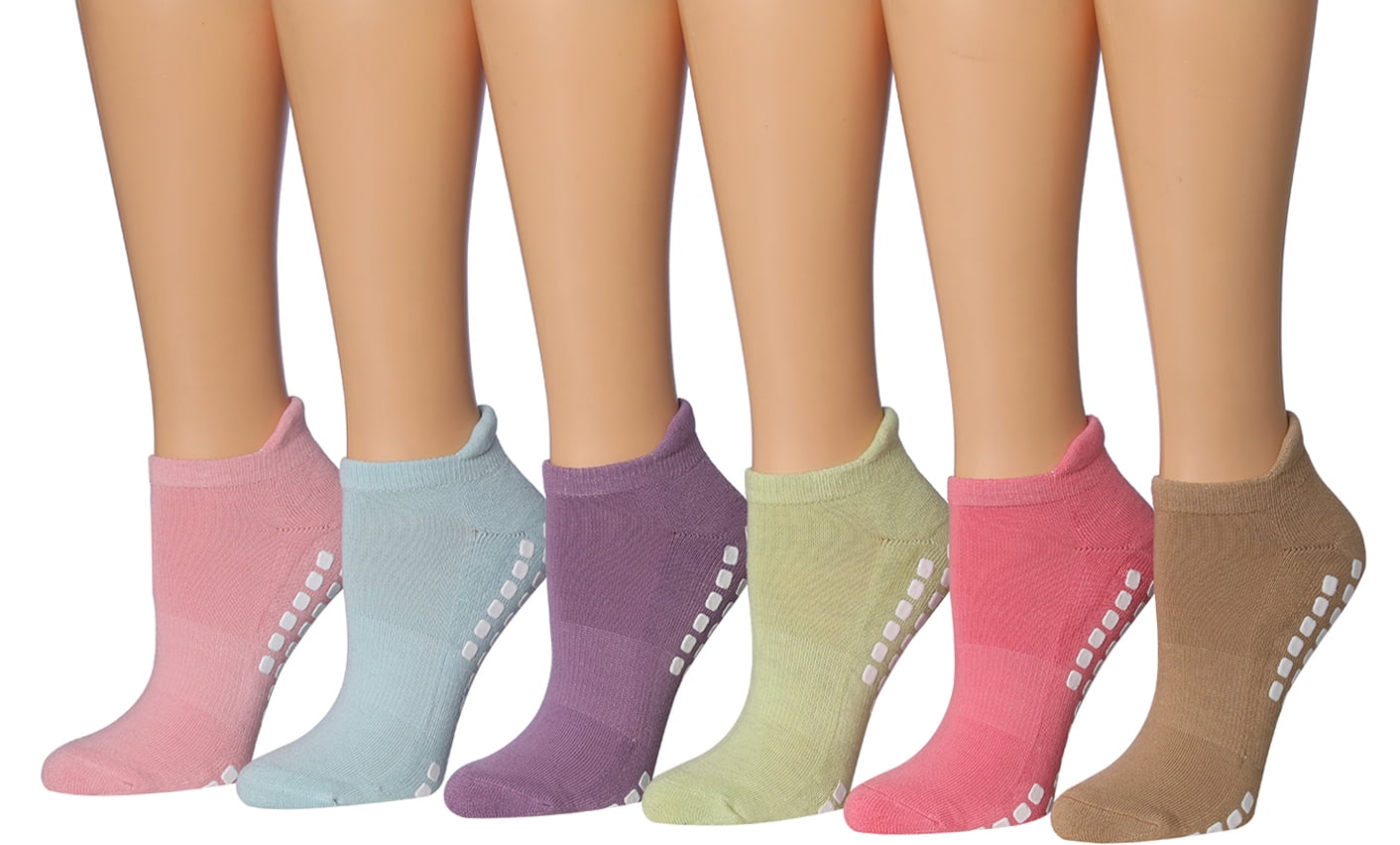 Ronnox Women's 6-Pairs Anti-Skid Non-Slip Silicone-Gripper Low Cut ...