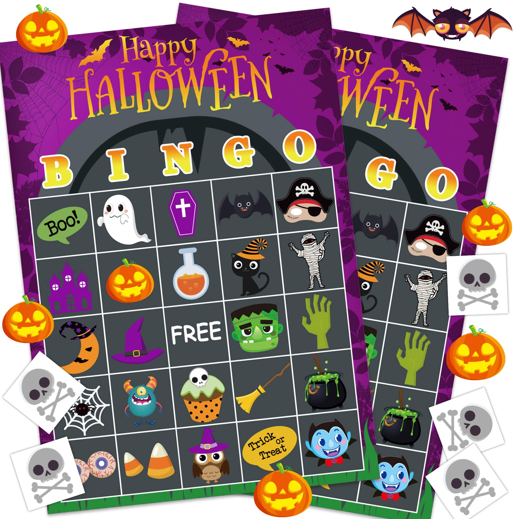 Juegos de bingo de Halloween Joy Bang para niños, 12,7 x 17,8 cm, 24 ...