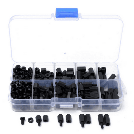 M3 Nylon Screw Black Hex Screw Nut Nylon PCB Standoff Assortment Kit ...