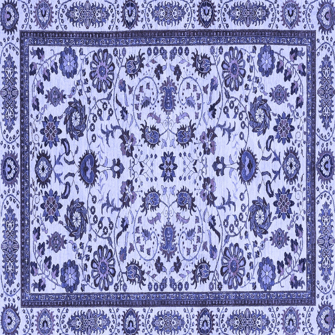 Ahgly Company Indoor Square Abstract Blue Modern Area Rugs, 4' Square ...