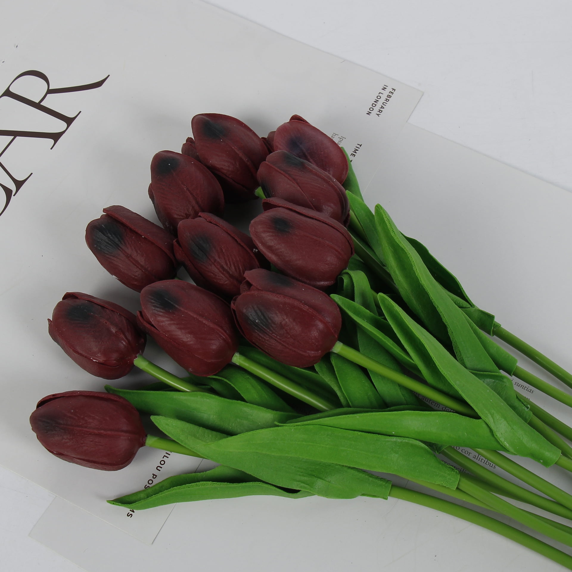 Click here for Nvzi Dark Brown Artificial Tulips -12 Pieces  13 I... prices