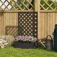 Outsunny Raised Garden Bed w/ Lattice Trellis Planter Box, Black ...