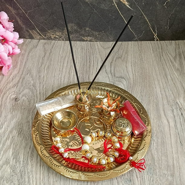 India Meets India Designer Rakhi (Set of 2) with Puja Plate, Roli, Rice ...