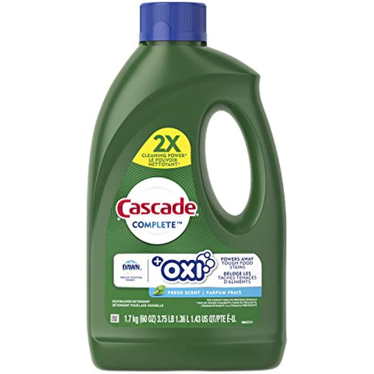 Cascade Complete +Oxi Gel Dishwashing Detergent, Fresh Scent, 60 Fl Oz ...