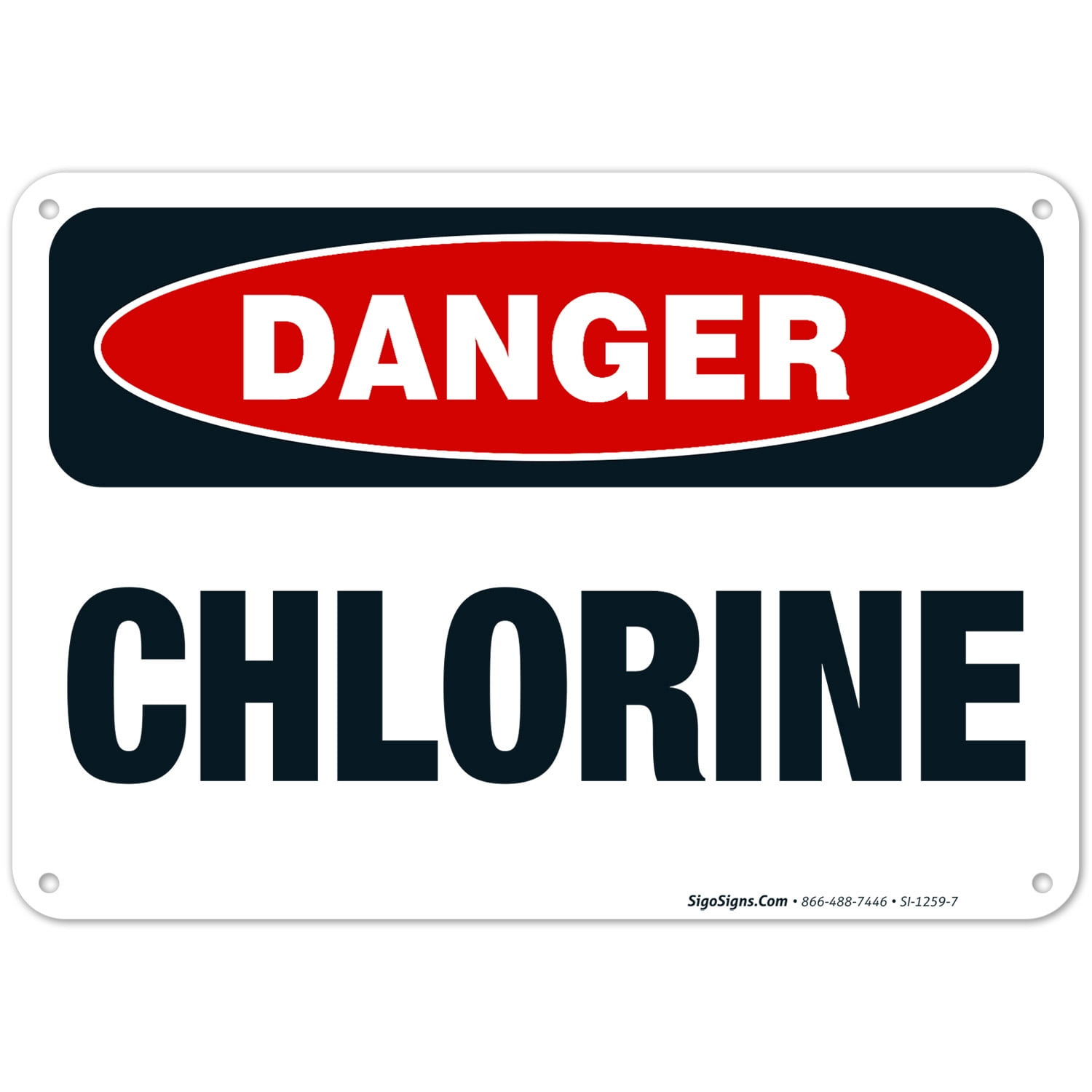 Danger Chlorine Sign, OSHA Danger Sign, - Walmart.com