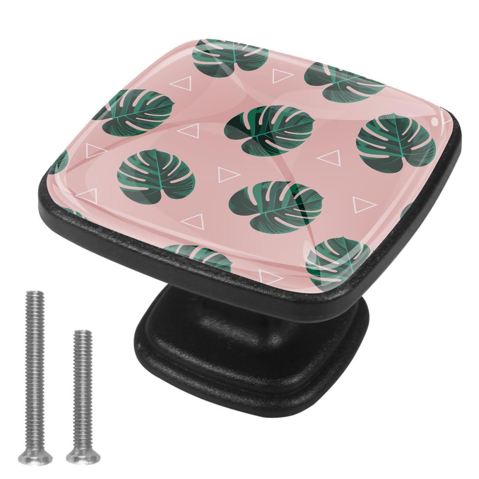 4 Pcs Cabinet Handle Drawer Pulls Tropical Palm Triangle Knobs with ...