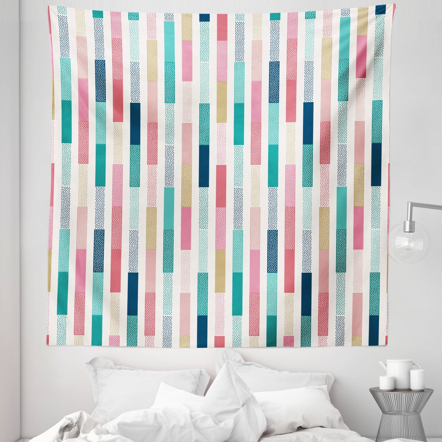 Abstract Tapestry, Contemporary Avant-Garde Style Color Stripes ...