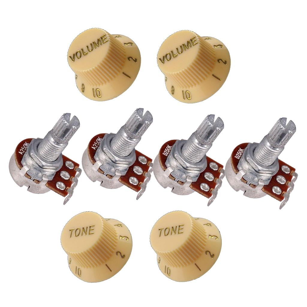 Set of 4 (4X) A250K B250K Short Split Shaft Audio Taper Guitar ...