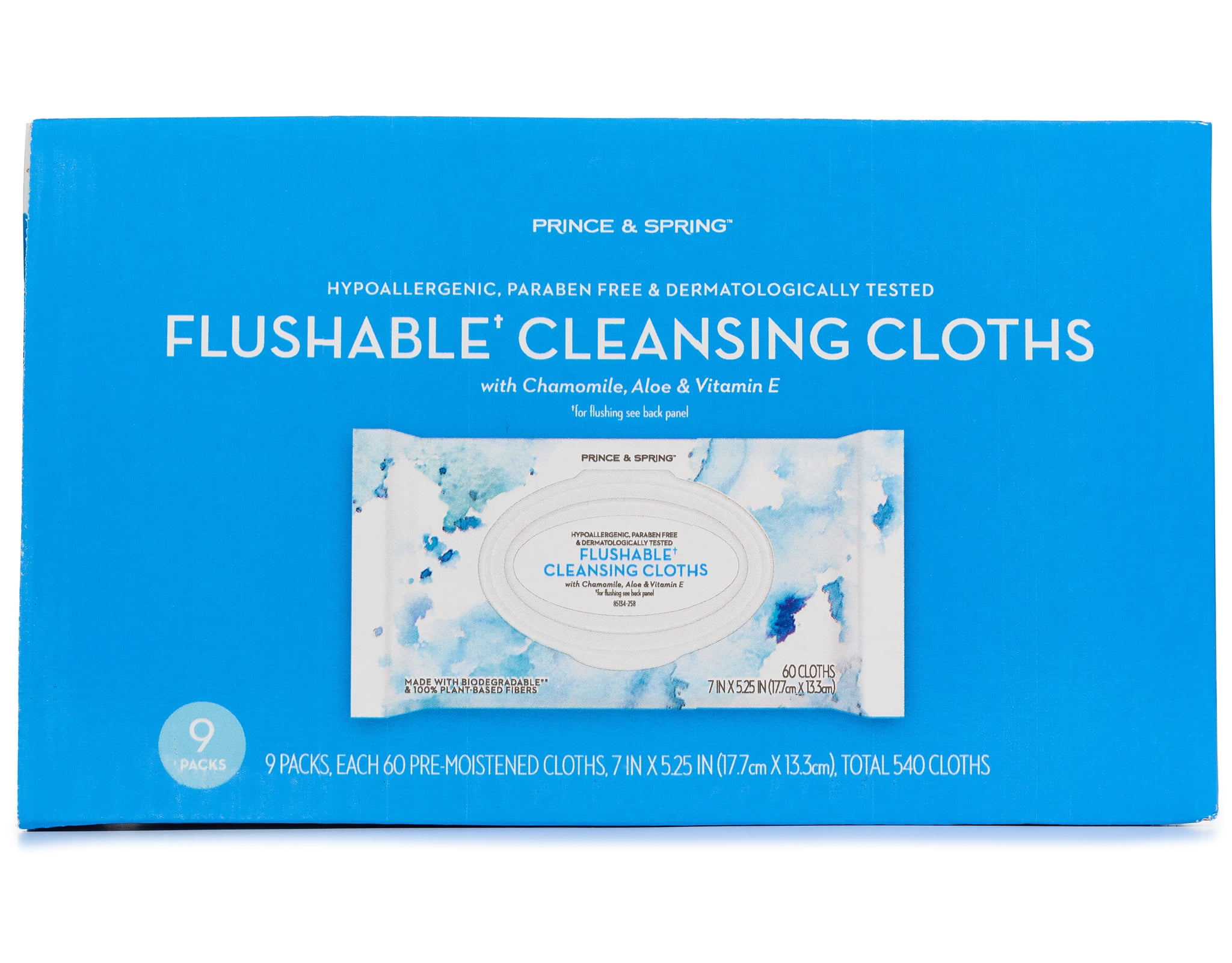 Prince & Spring Flushable Cleansing Cloths 540 Ct. - Walmart.com