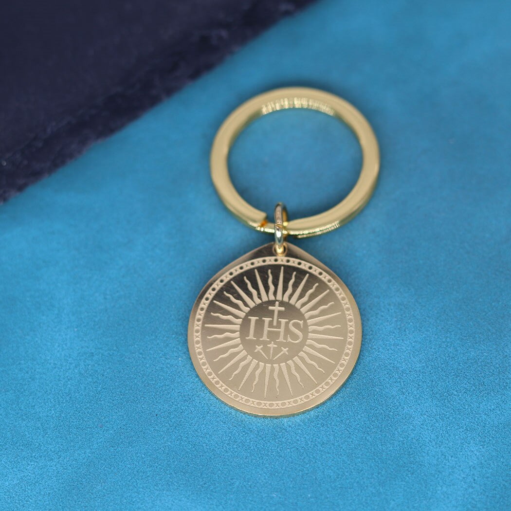 Religious Jesus Cross Monogram Keychain For Men Women Stainless Steel ...