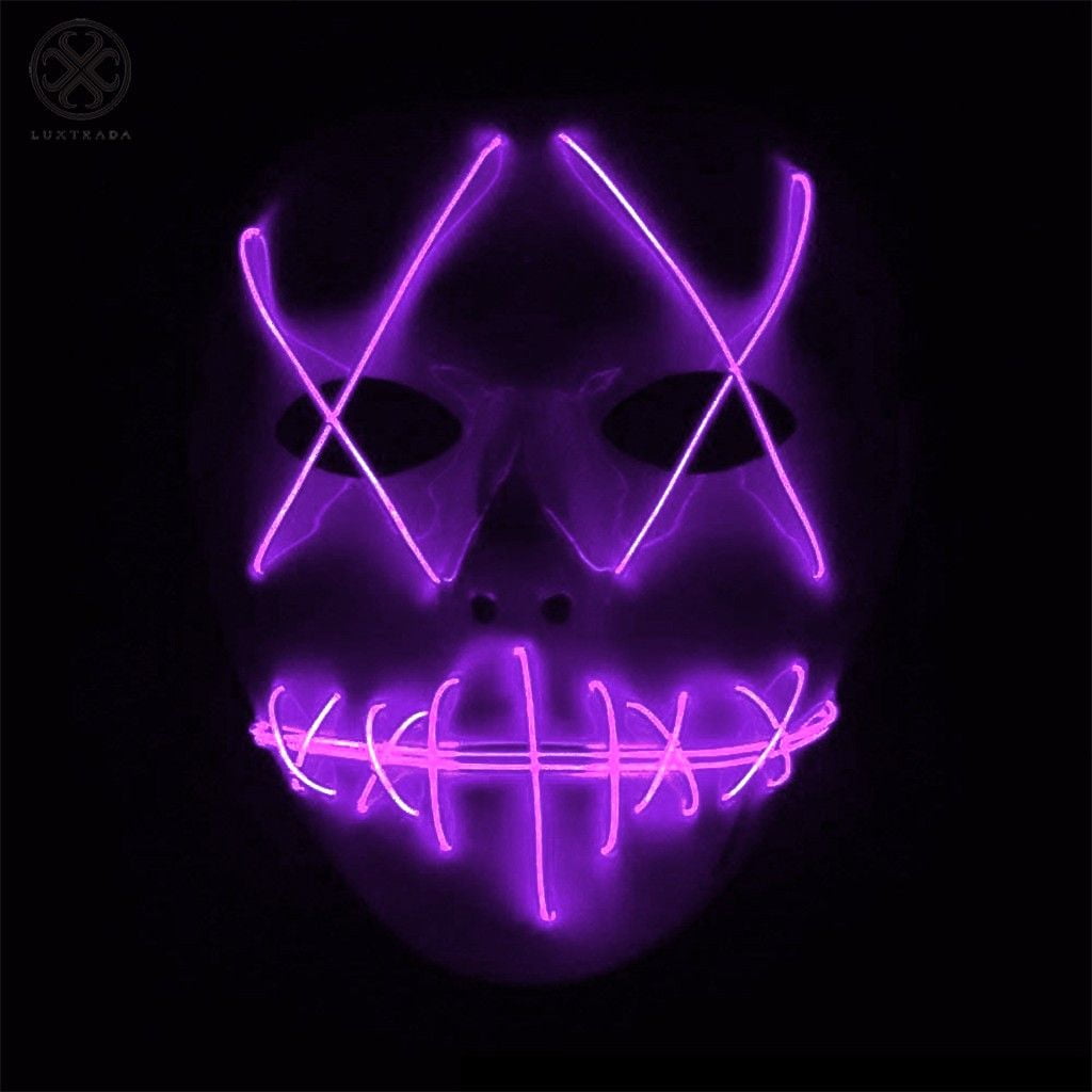 Luxtrada Halloween LED Glow Mask Cosplay Led Costume Mask EL Wire Light ...