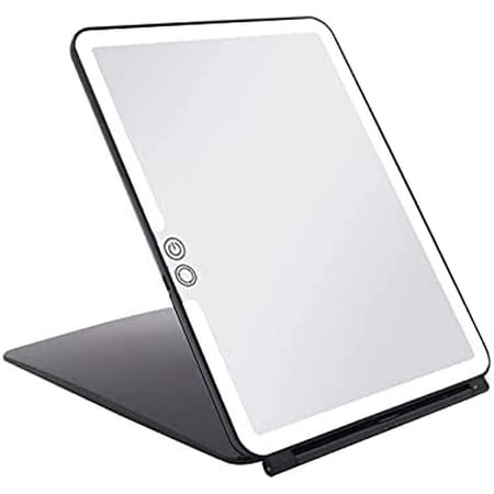 Folding Travel Mirror Lighted Makeup Mirror with 72 LEDs 3 Colors Light ...