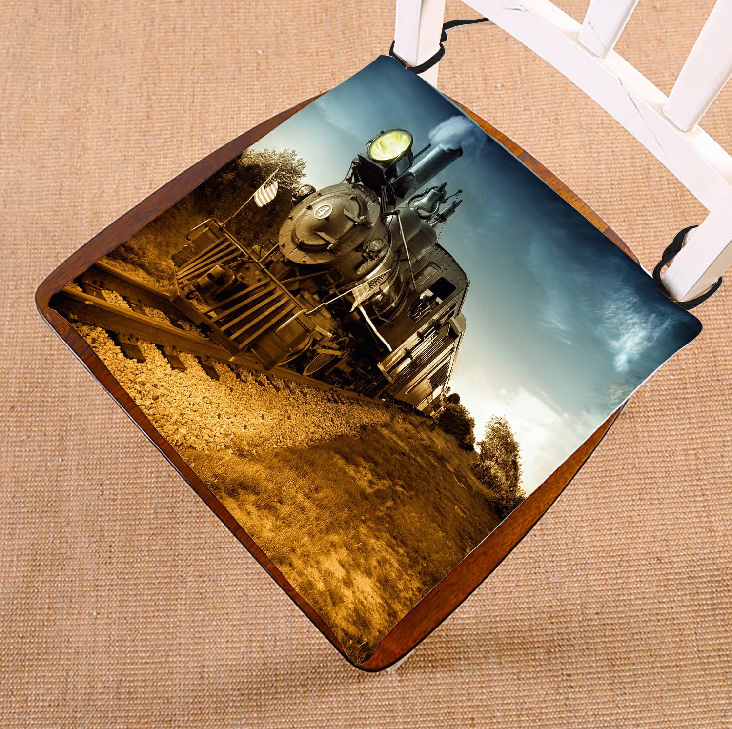 ECZJNT Vintage Steam engine locomotive train moving down railroad track ...