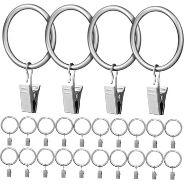 Uxcell Curtain Rings with Clips, 14 Pack Drapery Curtain Clip Rings, 2. ...