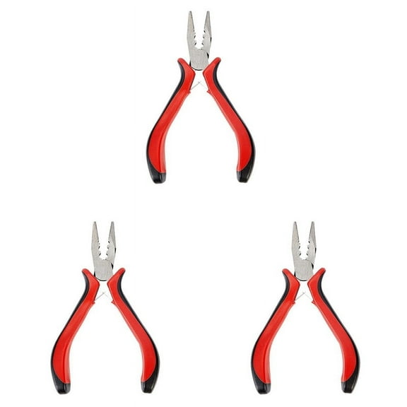HAWK 5" Combination Plier | Convex & Concave Design | For Jewelry Crafting | Red PVC Handle ...