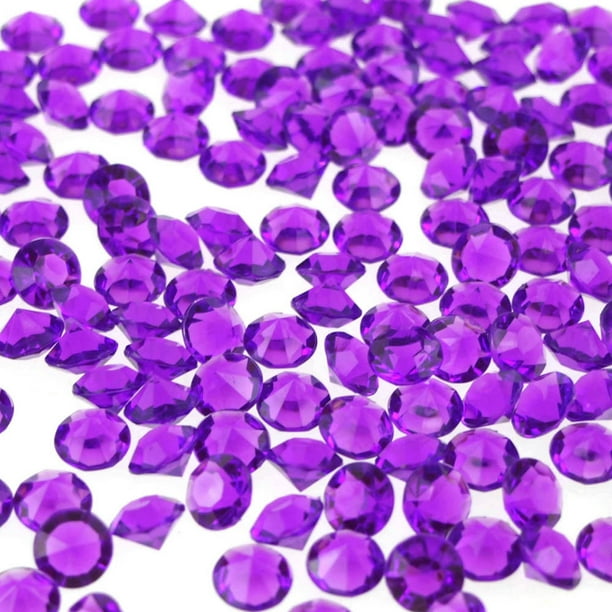 300 piece Small Gemstone Diamonds Table Confetti, 3/8-inch, Purple ...