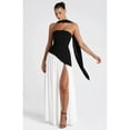 Black Strapless Asymmetrical Maxi Dress With Draped Choker Neck And ...