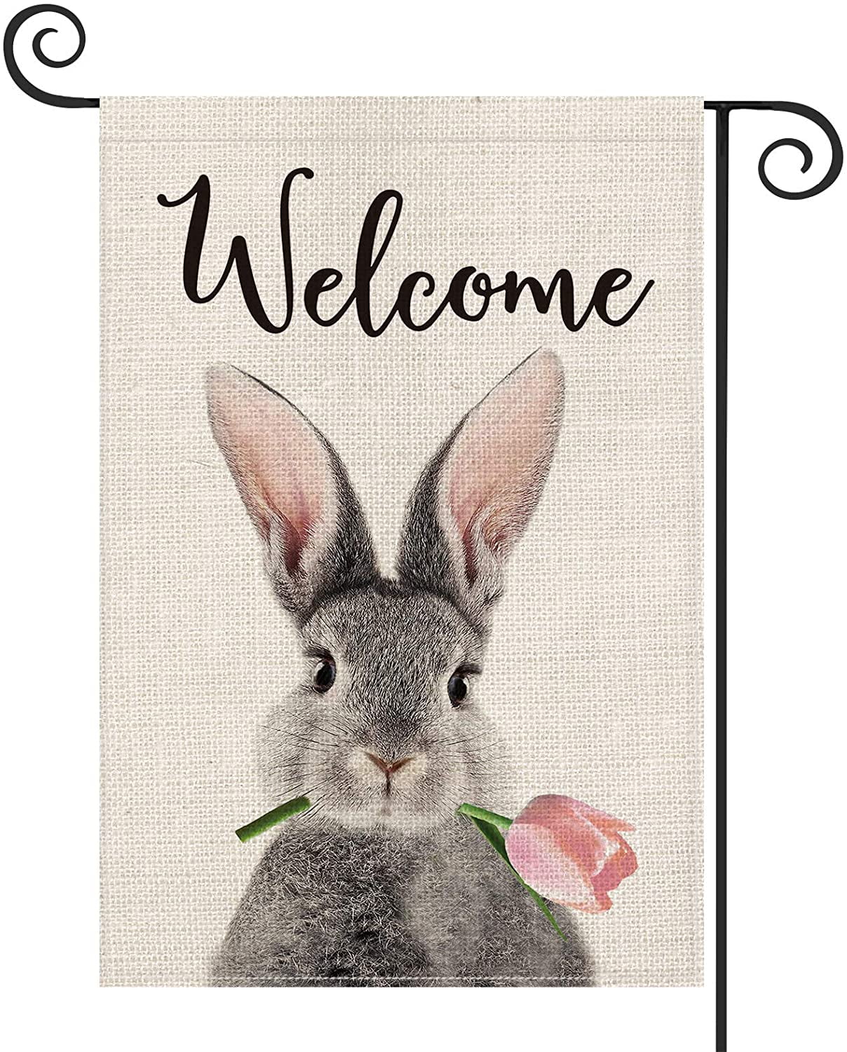 AVOIN colorlife Black Welcome Rabbit Garden Flag Vertical Double Sided ...