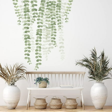 Hanging String of Pearls Vine Wall Stickers, Extended Hanging Green ...