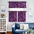 3 Piece Purple Starry Sky Kitchen Curtain Valance and Tiers Set Star ...