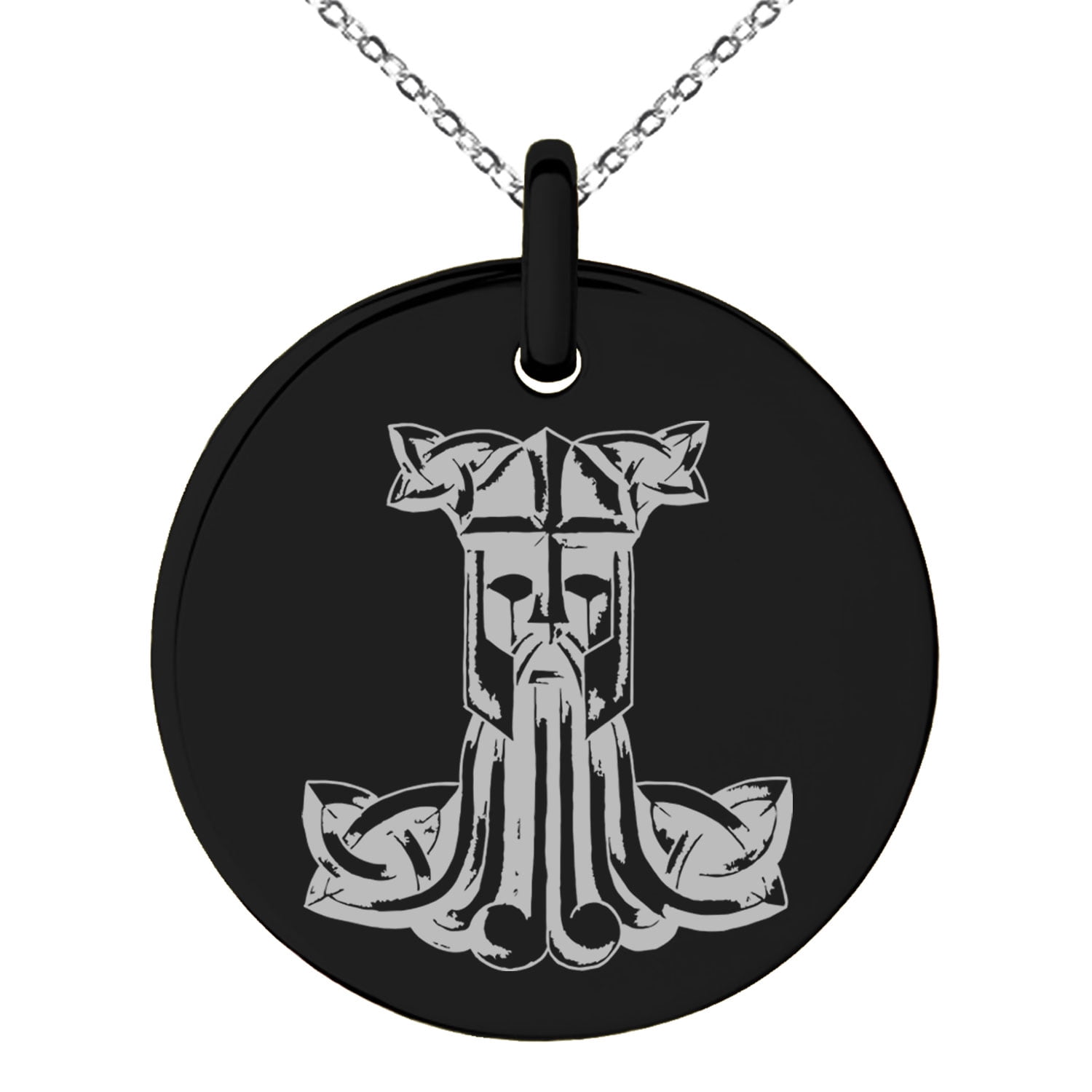 Stainless Steel Thor's Hammer Mjolnir Celtic Viking Rune Engraved Small ...
