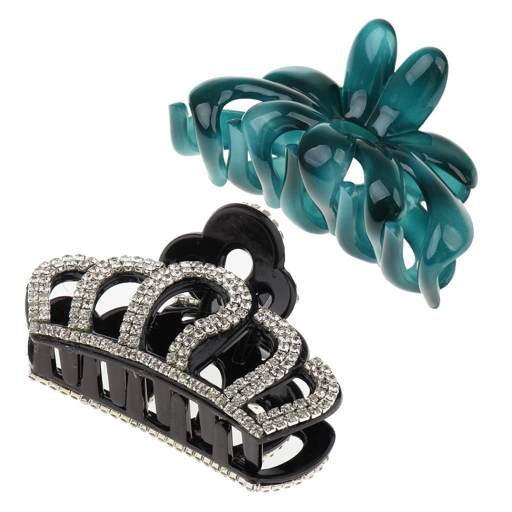 2Pcs Women Large Candy Color Acrylic Clasp Clips Hair Accessories ...