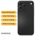 2 Pack for iPhone 17 Pro Skin Wrap Using 3M Transparent Matte Carbon ...