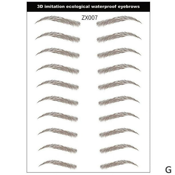 6D Eyebrow Tattoos Stickers Eyebrow Water Transfers Stickers 9/10 Pair ...