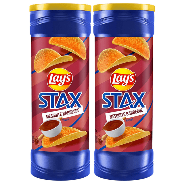Lay's Stax Mesquite Barbecue Flavored Potato Crisps Crunchy Delicious ...