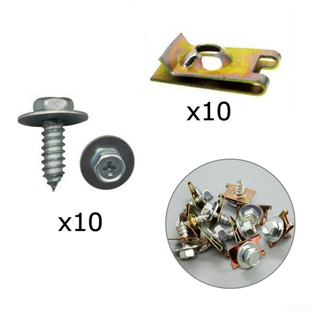 UK 10 Set Screw Sheet Metal Nut Underbody Fender Screw Clips For BMW ...