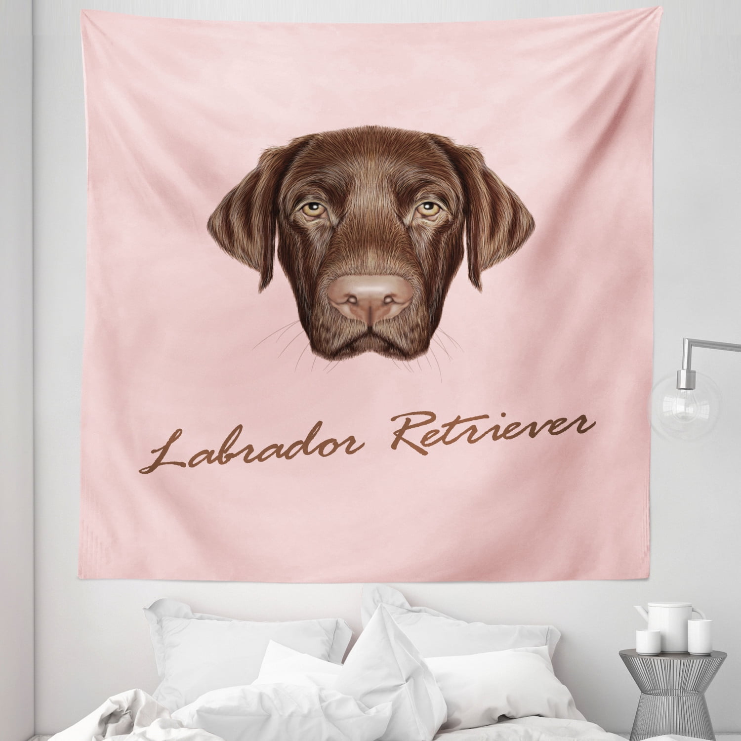 Labrador Tapestry, Modern Retriever Portrait with Grumpy Face Purebred ...