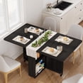 FoldingTable, Drop Leaf Dining Table with 6 Wheels and 2-Layer Storage ...