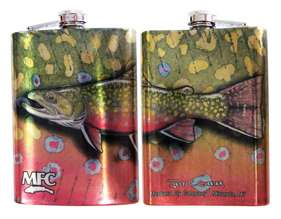 Montana Fly Company Stainless Steel Hip Flask - Currier - Brook Trout ...
