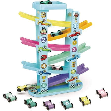 HTWW Wooden Ramp Racer for 3 Year Old Boys Girls and up,, Car Race ...