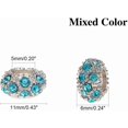 Alloy Rhinestone European Beads Large Hole Beads Rondelle Platinum ...