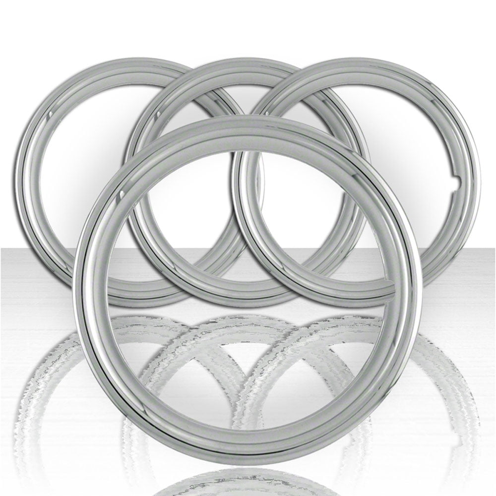 Set of Four 16" Polished Stainless Steel 1 1/2" Deep Wheel Trim Rings ...