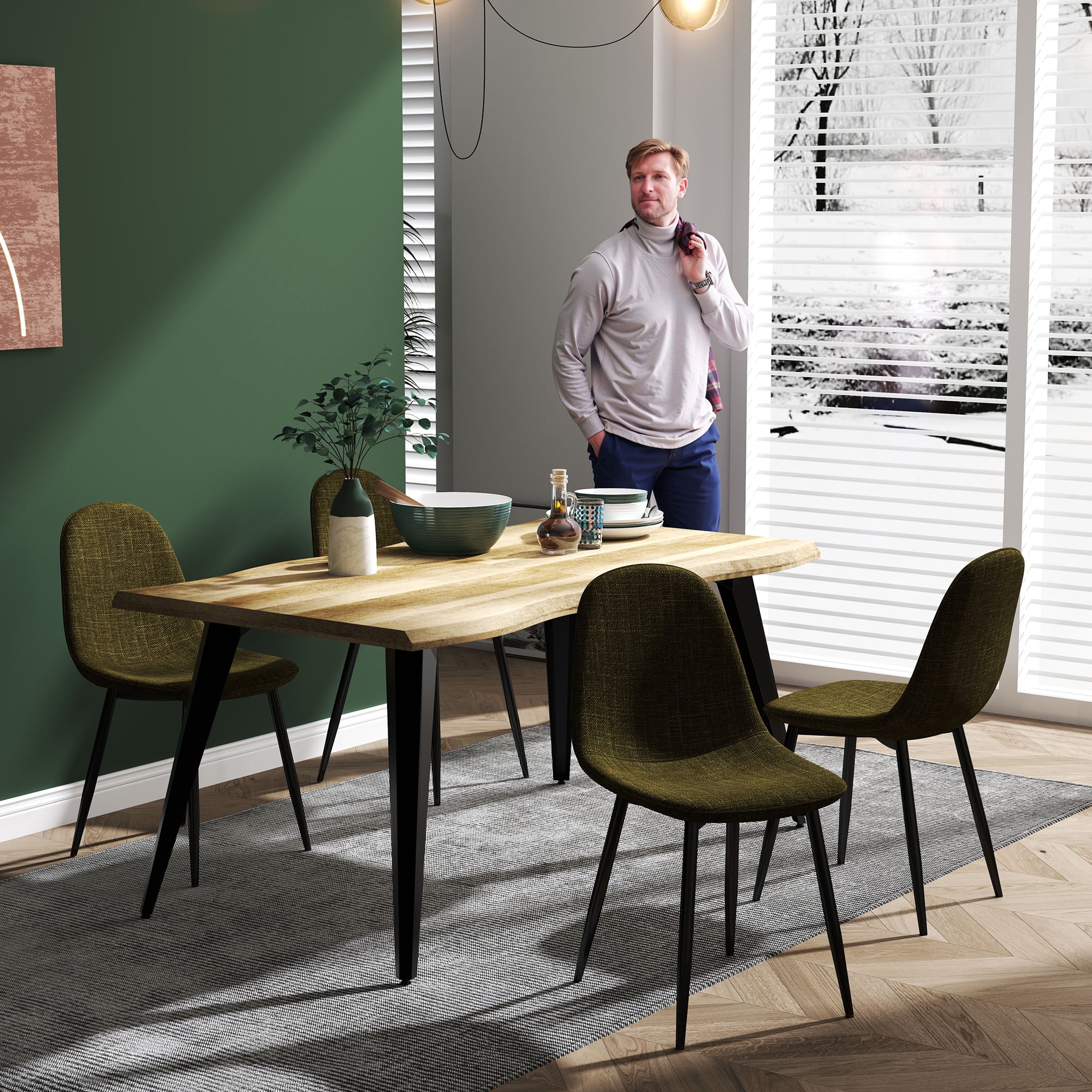 Click here for Homy Casa 4-Pack Modern Side Chairs With Metal Leg... prices